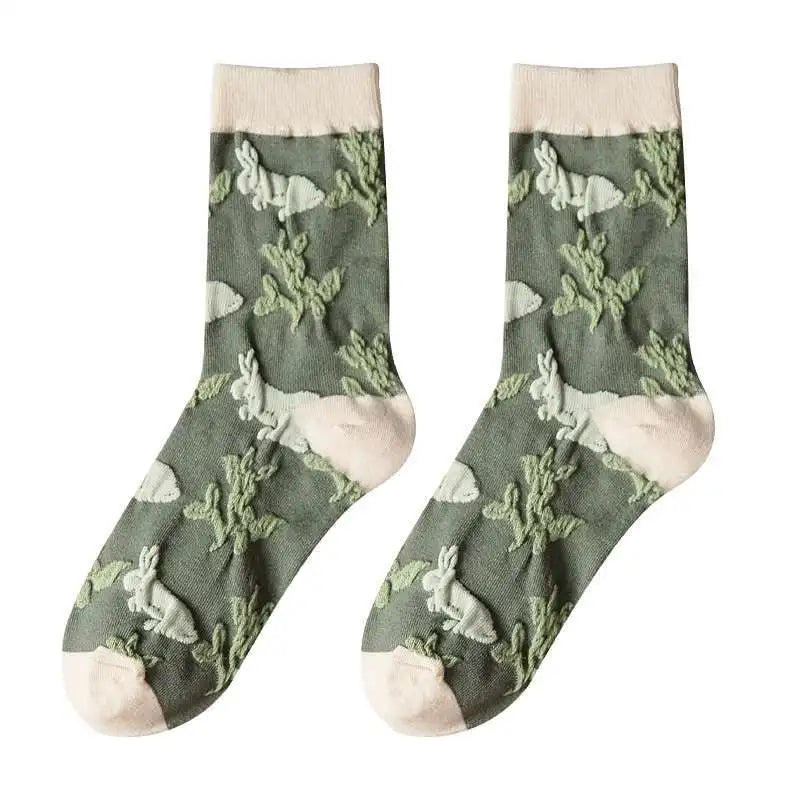 Flower Embossed Socks - Naturenspires